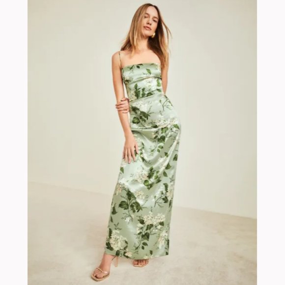 Reformation | Dresses | Nwot Reformation Frankie Silk Dress In Tea ...